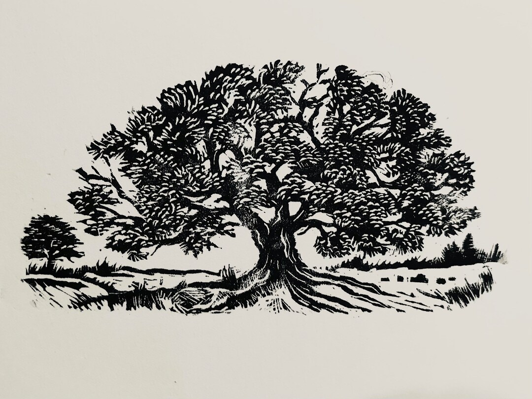 The Oak, Limited Edition Wood Engraving, Richard Studer, Mini Print, - Etsy