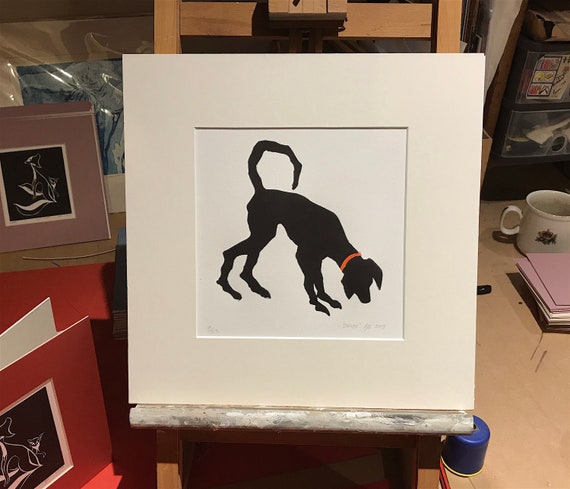Prints Richard Studer original print fine art wall art Linocut Labrador ...