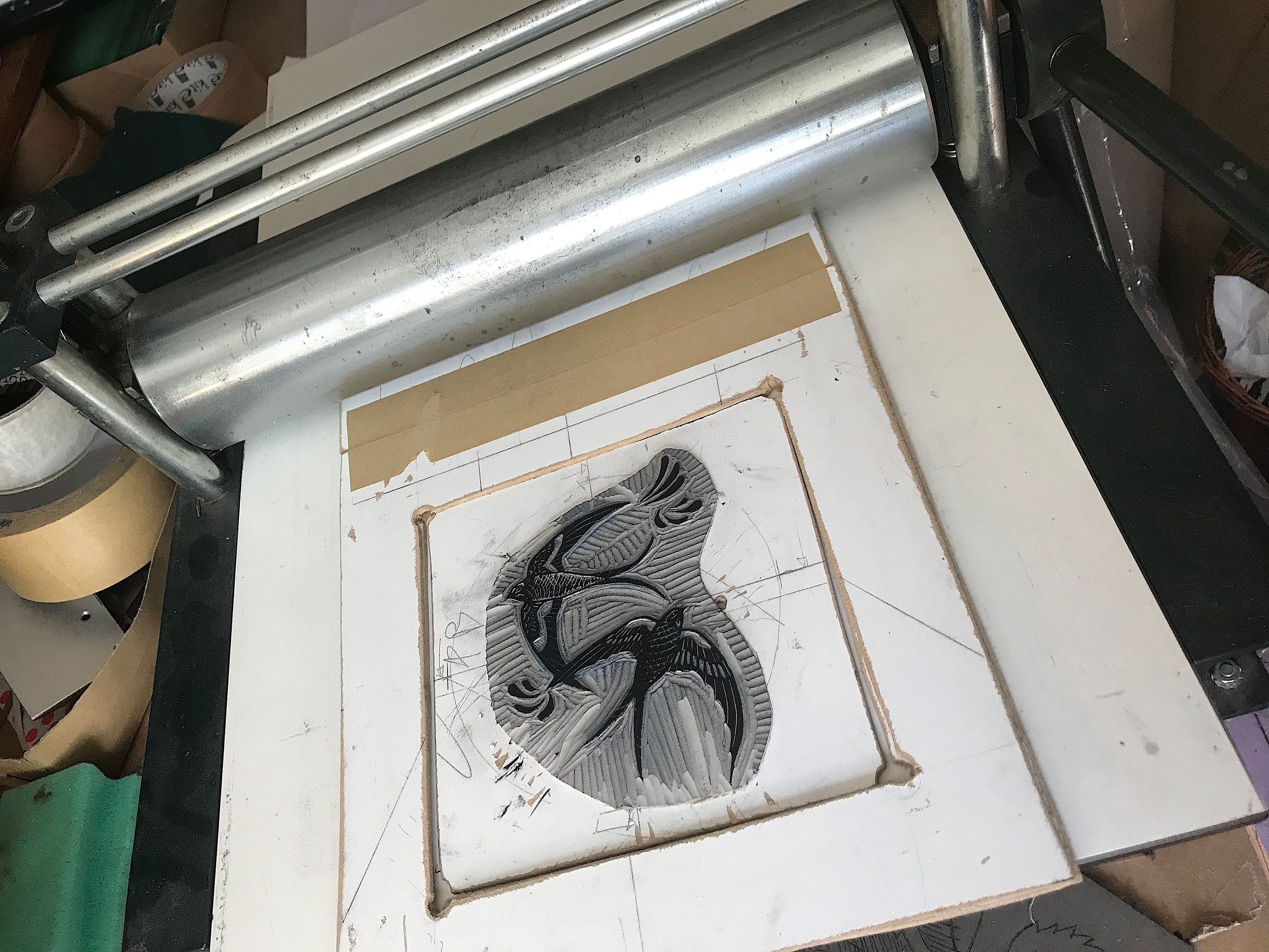 Flight Linocut Limited Edition Swift Swallows Bird Art | Etsy