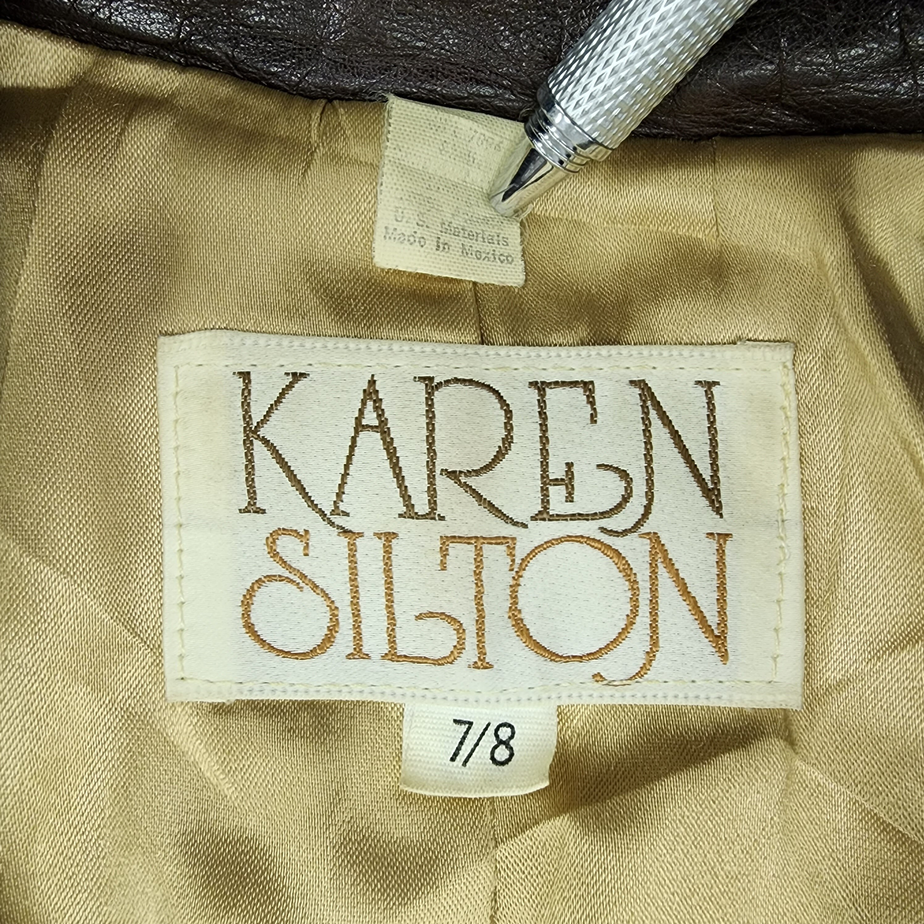 Karen Silton Vintage 1980s Brown Leather Jacket, Size 7/8 - Etsy