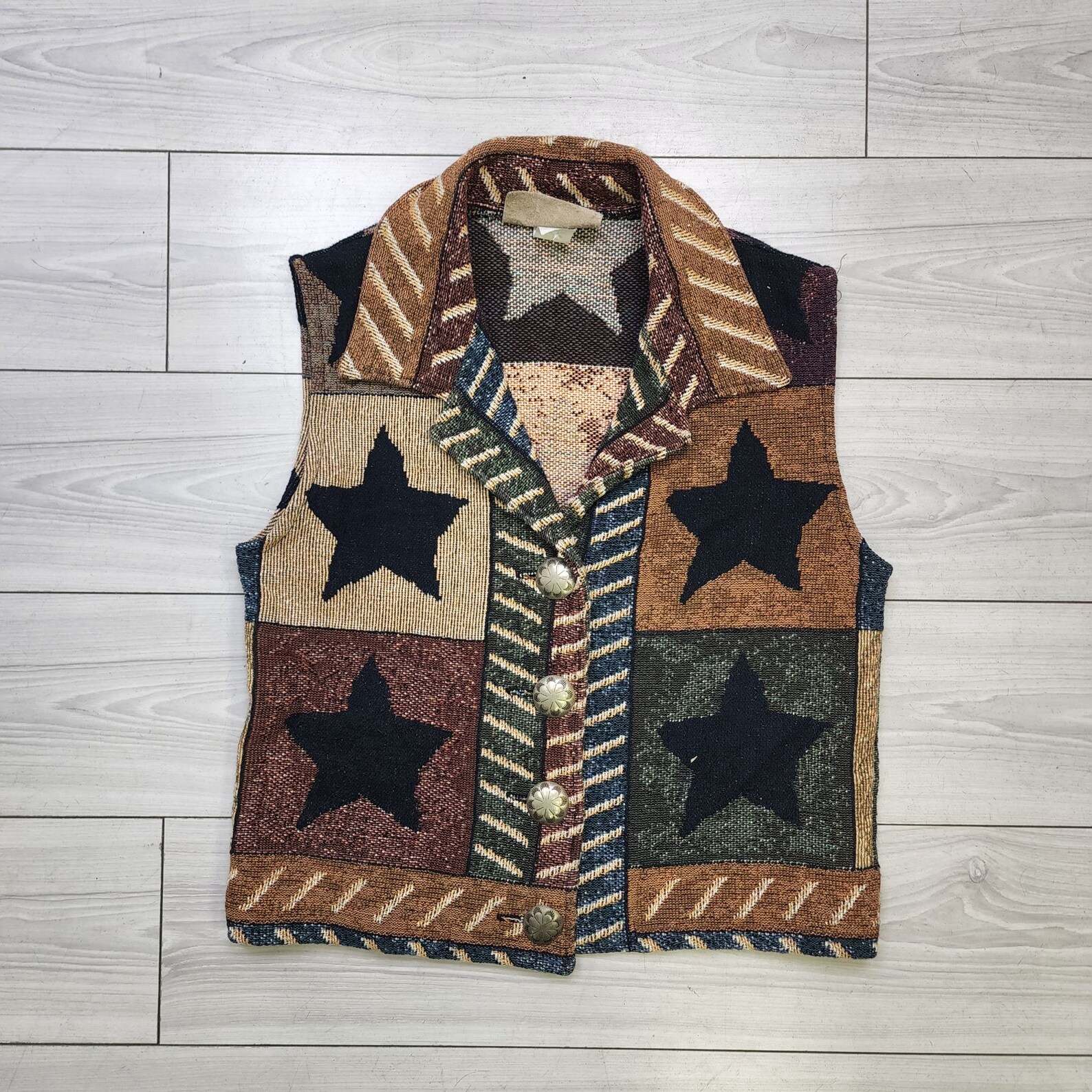 Tapestry Vest Made in USA Vintage 1990s - Etsy