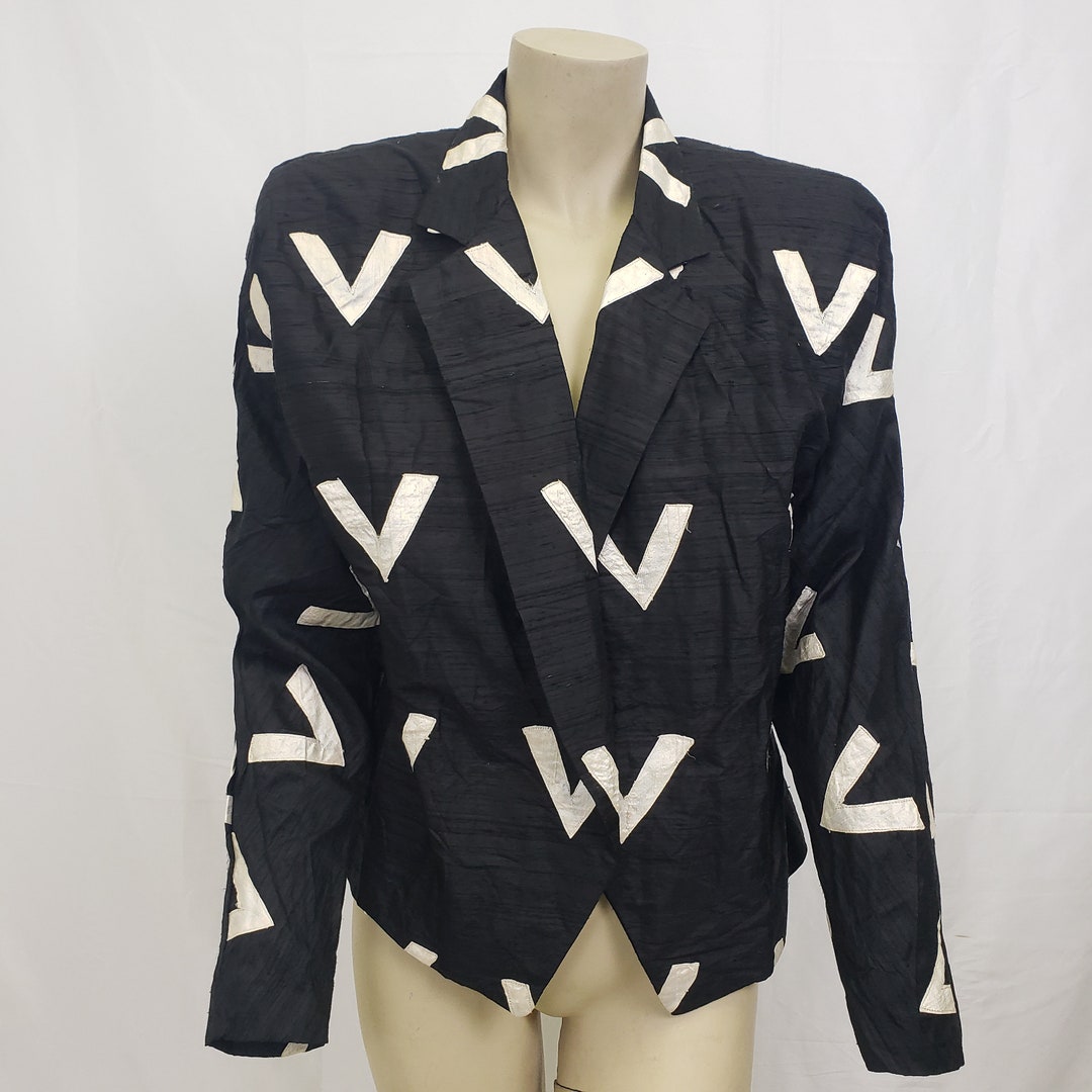Vintage 1980s Silk Blazer Jacket - Etsy