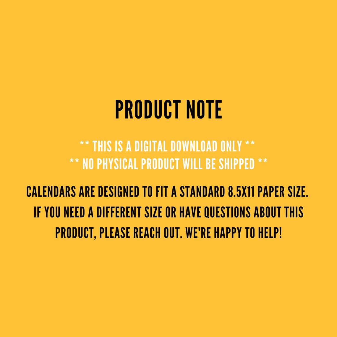 Bold Font - Blank Calendar W/ Notes Section W/ Add Own Dates -- Sunday ...