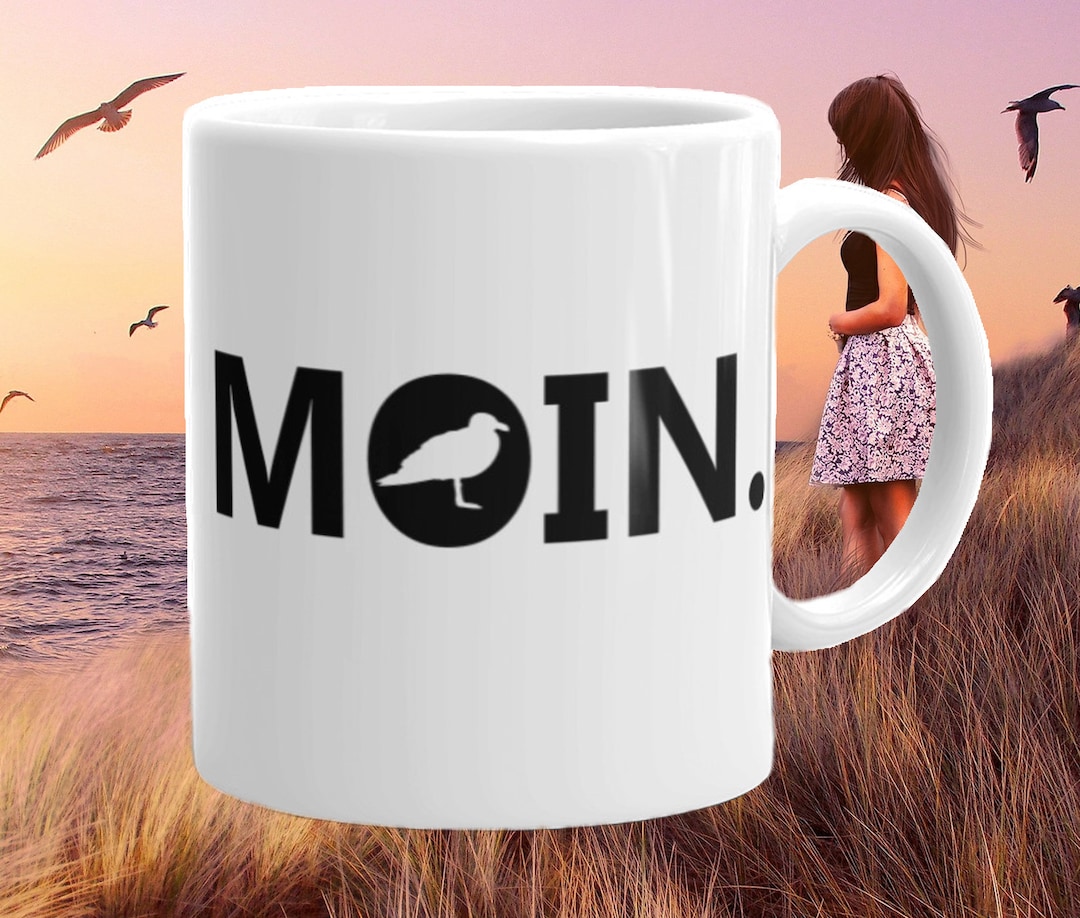 Cup | Mug "moin Moin" With Seagull - Etsy