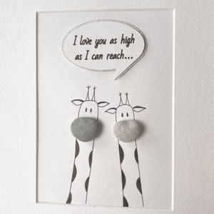 Giraffe Funny Birthday Retirement Couples Anniversary Pebble Art ...