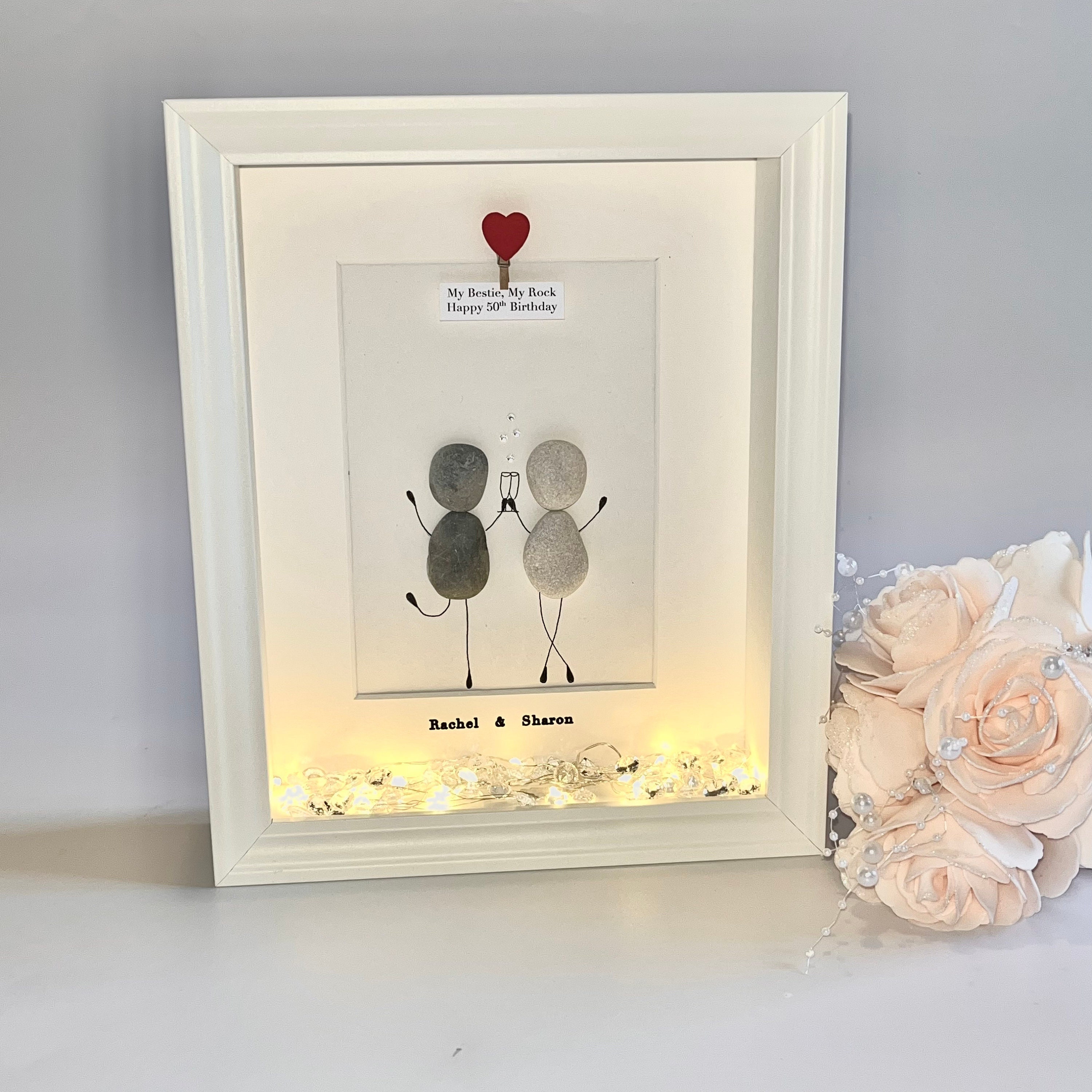 Best Friend You Rock Personalised Pebble Art Picture Gift for Her Mum ...