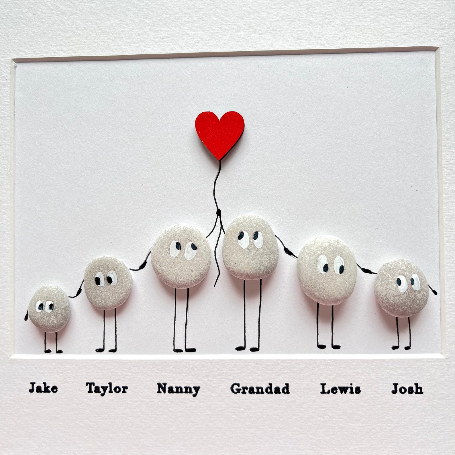 Grandparents Keepsake Picture Frame Gift Pebble Art With Grandchildren ...