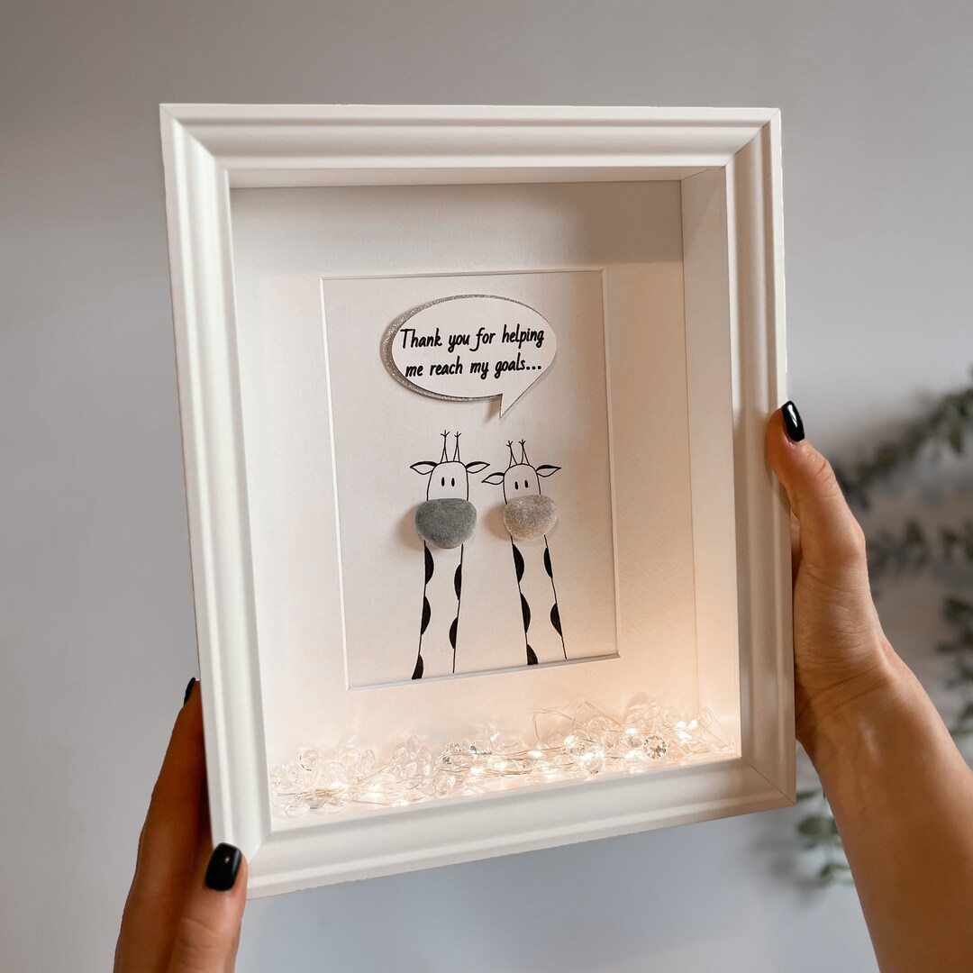 Giraffe Funny Birthday Retirement Couples Anniversary Pebble Art ...