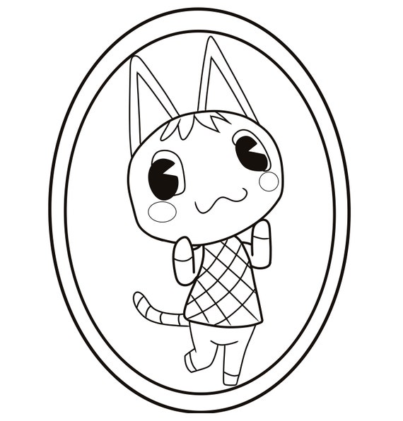 Animal Crossing Rosie Colouring Page - Etsy