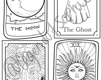 Death Tarot Coloring Pages - Etsy