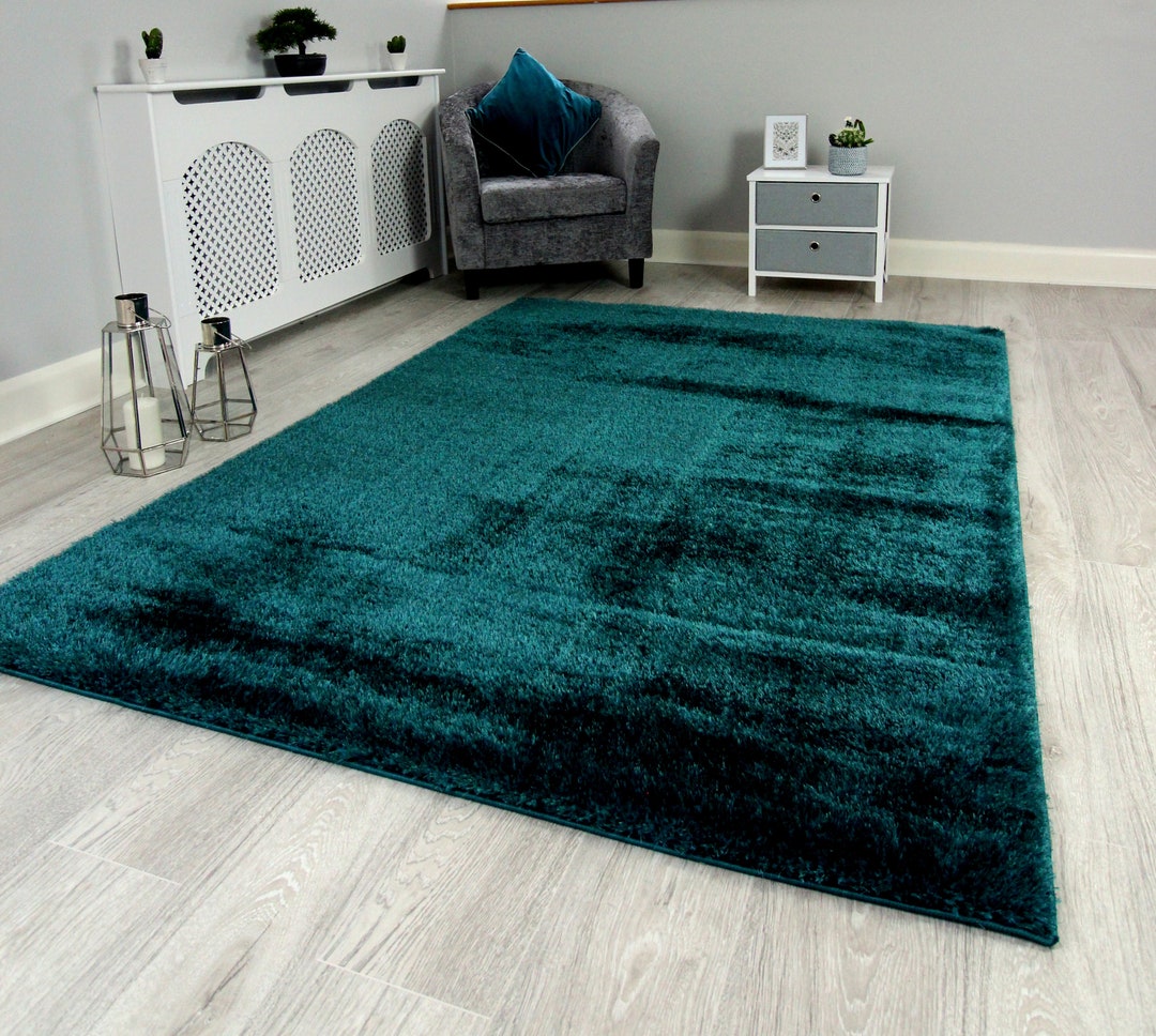New Plush Jade Thick Silky Soft Shag Pile Rug Modern Luxurious High ...