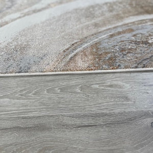Beige Silver Grey Marble Shimmer Sheen Effect Modern Rug Silky Soft ...