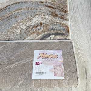Beige Silver Grey Marble Shimmer Sheen Effect Modern Rug Silky Soft ...