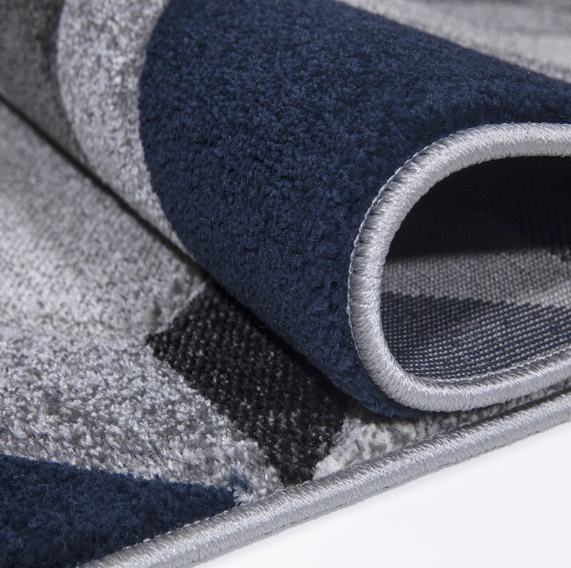 New Navy Blue Silver Grey Rugs Small Large Mats Modern | Etsy UK