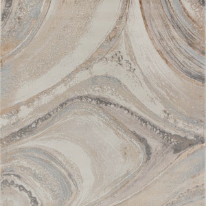 Beige Silver Grey Marble Shimmer Sheen Effect Modern Rug Silky Soft ...
