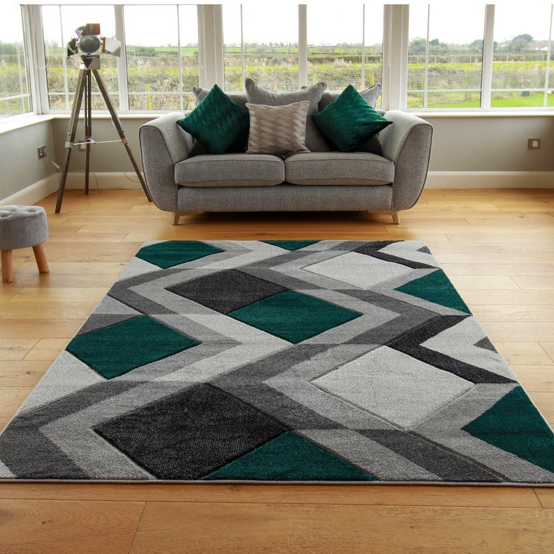 Green and Blue Bedroom Rug - Etsy UK