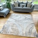 Beige Silver Grey Marble Shimmer Sheen Effect Modern Rug Silky Soft ...