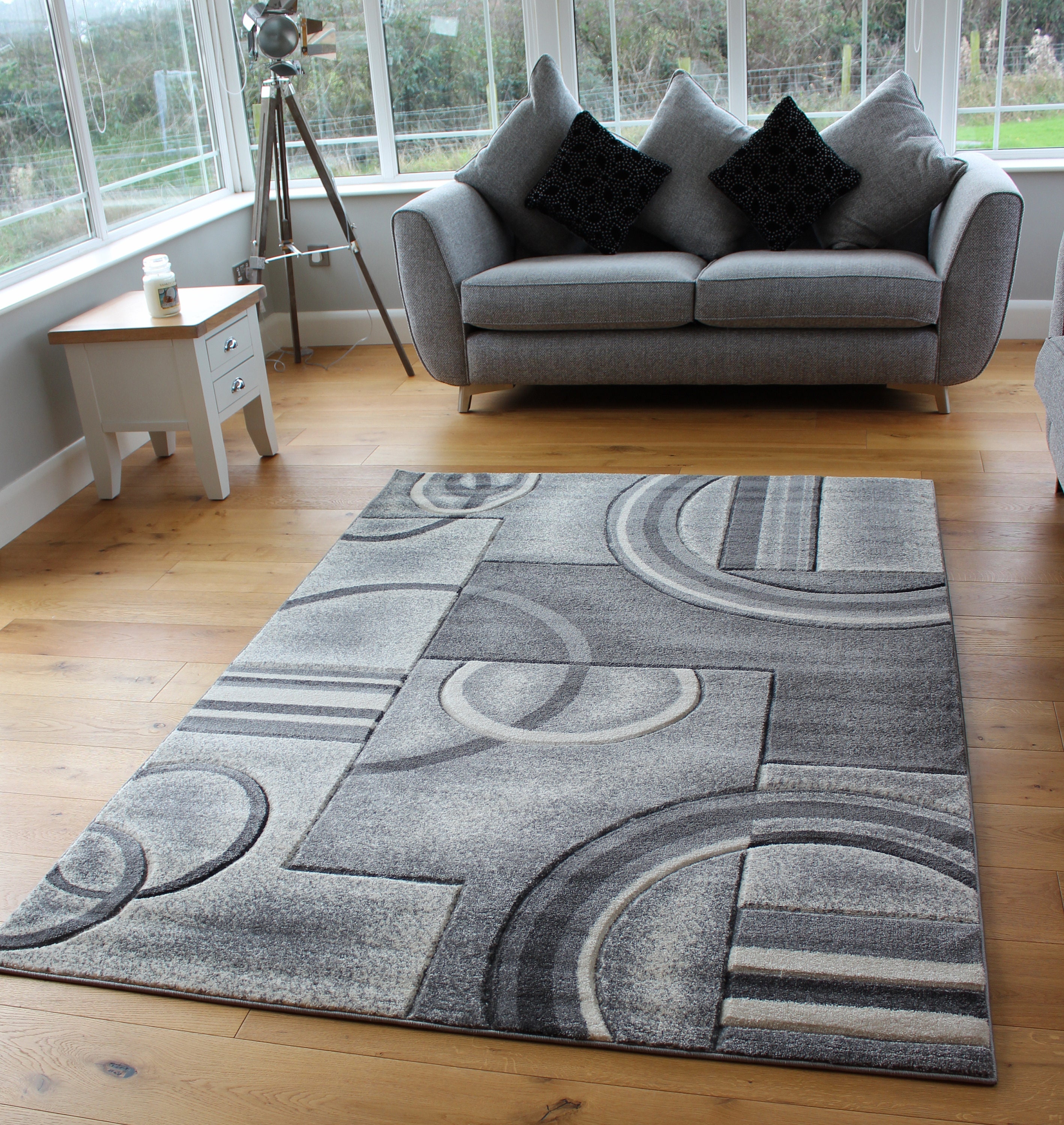 New Silver Grey Rugs Small Large Mats Modern Contemporary Design UK ...