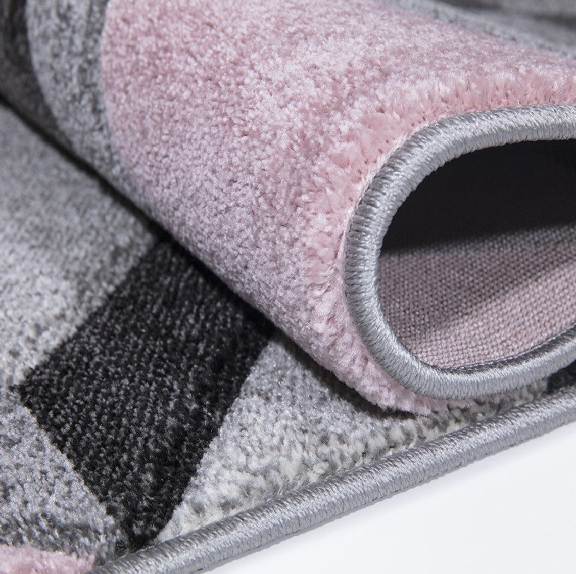 New Blush Pink Navy Silver Grey Rugs Small Large Mats Modern | Etsy