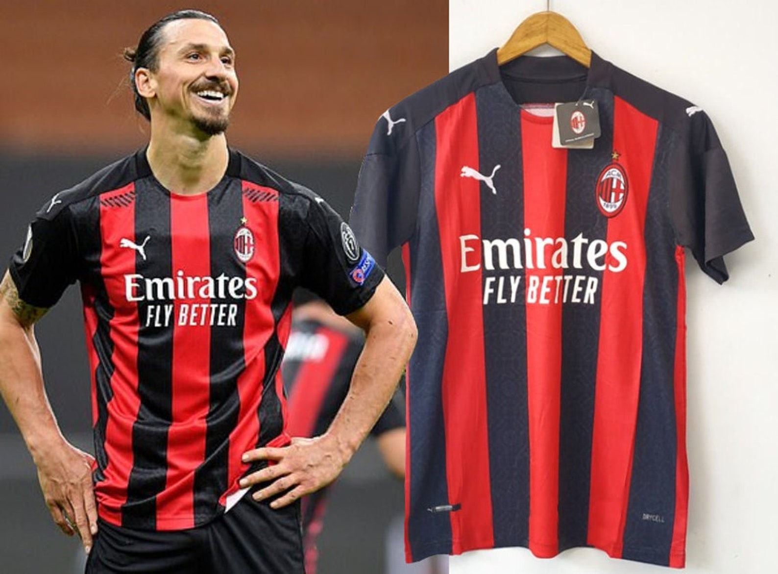 Men's AC Milan 20-21 Home Soccer Jersey 21 Zlatan | Etsy