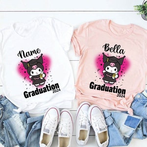 Kuromi Graduation Kawaii Characters, Kitty Shirts, Kawaii Shirt, Girl ...