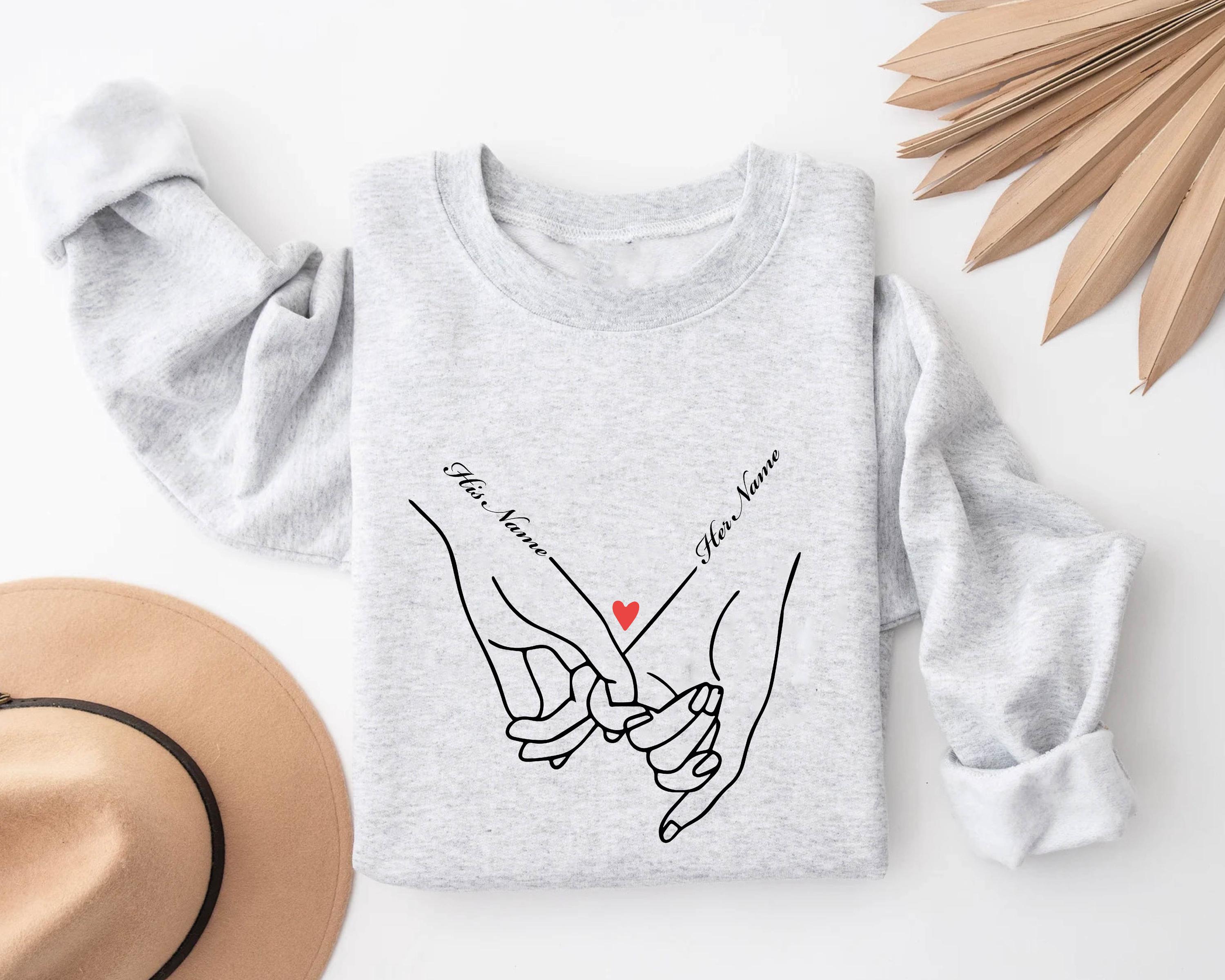 Holding Hands Custom Name Valentine Shirt, Valentines Day Shirt, Custom ...
