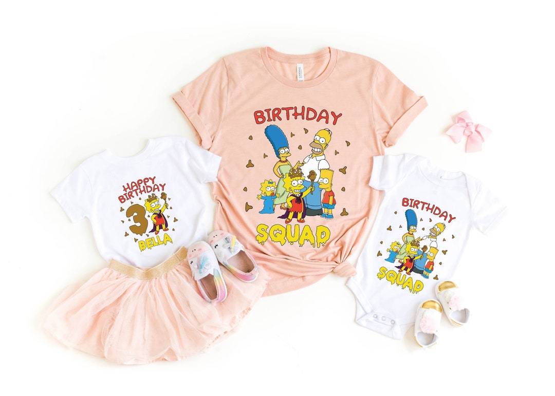Personalized Simpsons Happy Birthday Shirt, Simpsons Custom Shirt, Kids ...