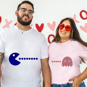 Customizable Pac-man Theme Valentine's Day Matching Couples Shirt, Pac ...