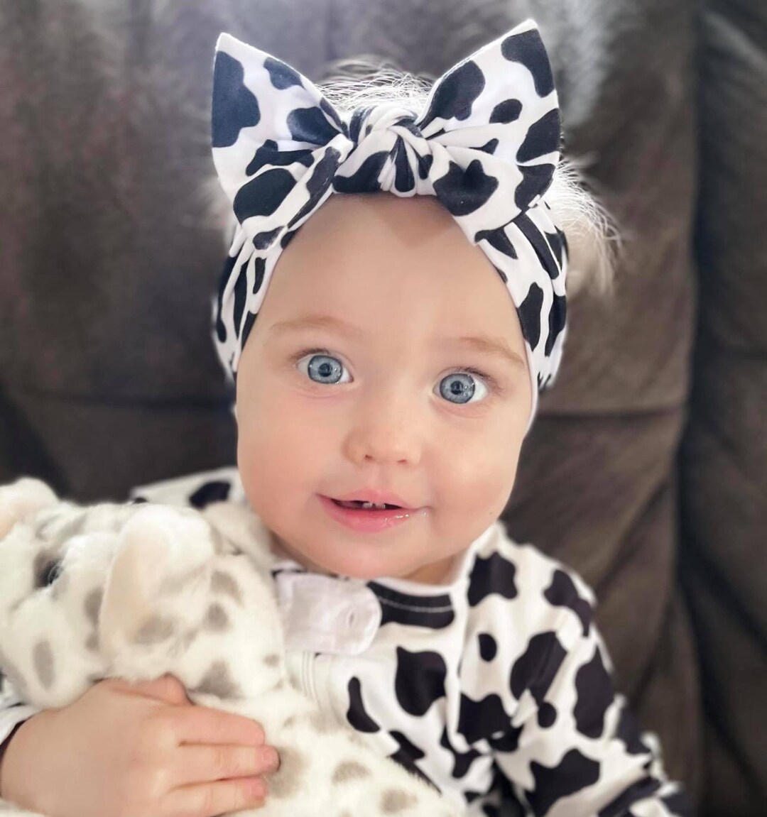 Moo Isla Bow | Cow Knot Bow | Cow Baby Bow | Cow Knotted Bow | Cow ...