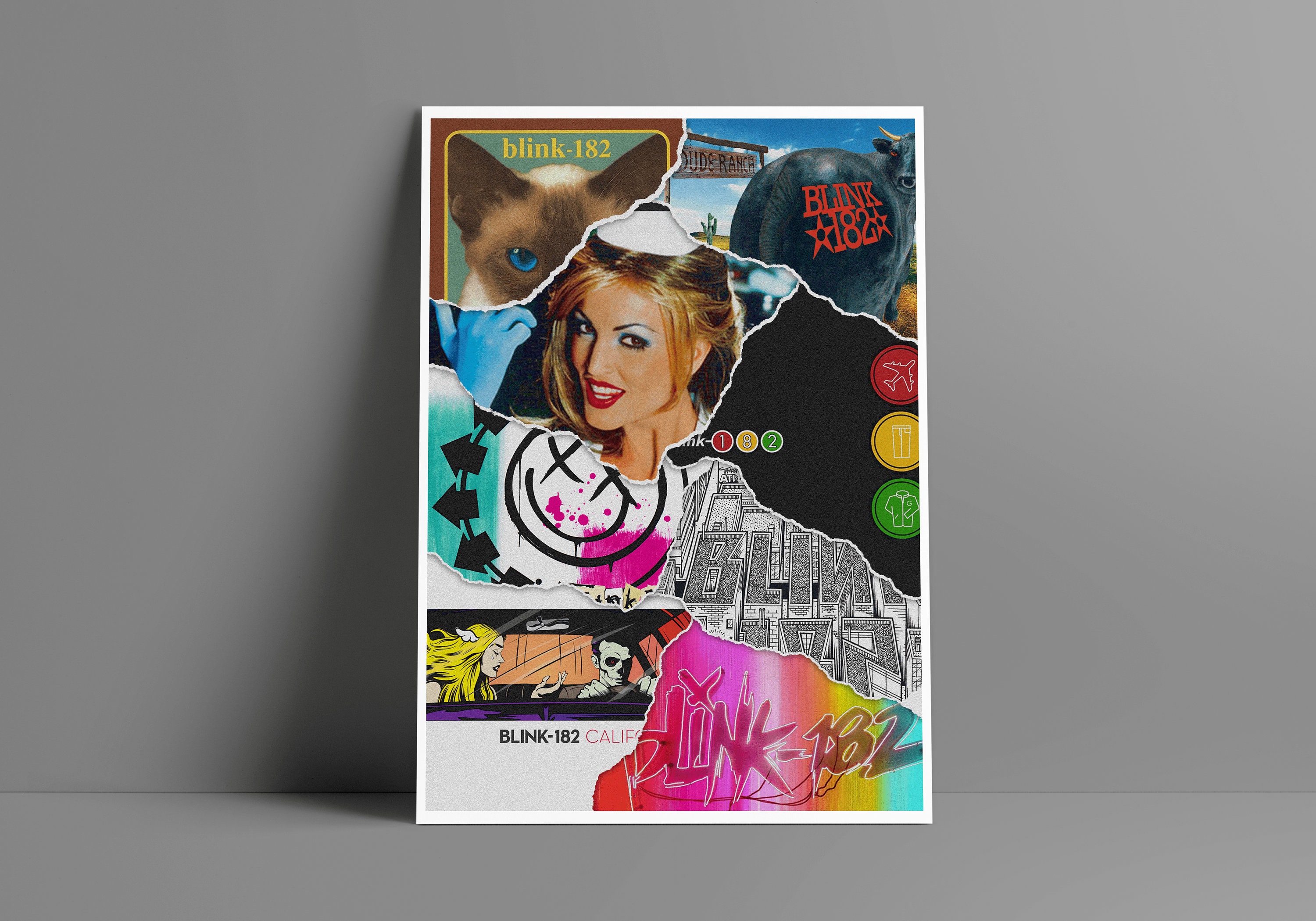 Blink-182 A4 Poster Torn Paper Album Covers - Etsy
