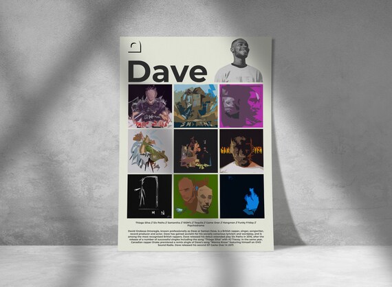 Dave A4 Poster Album/single Cover Illustrations - Etsy UK