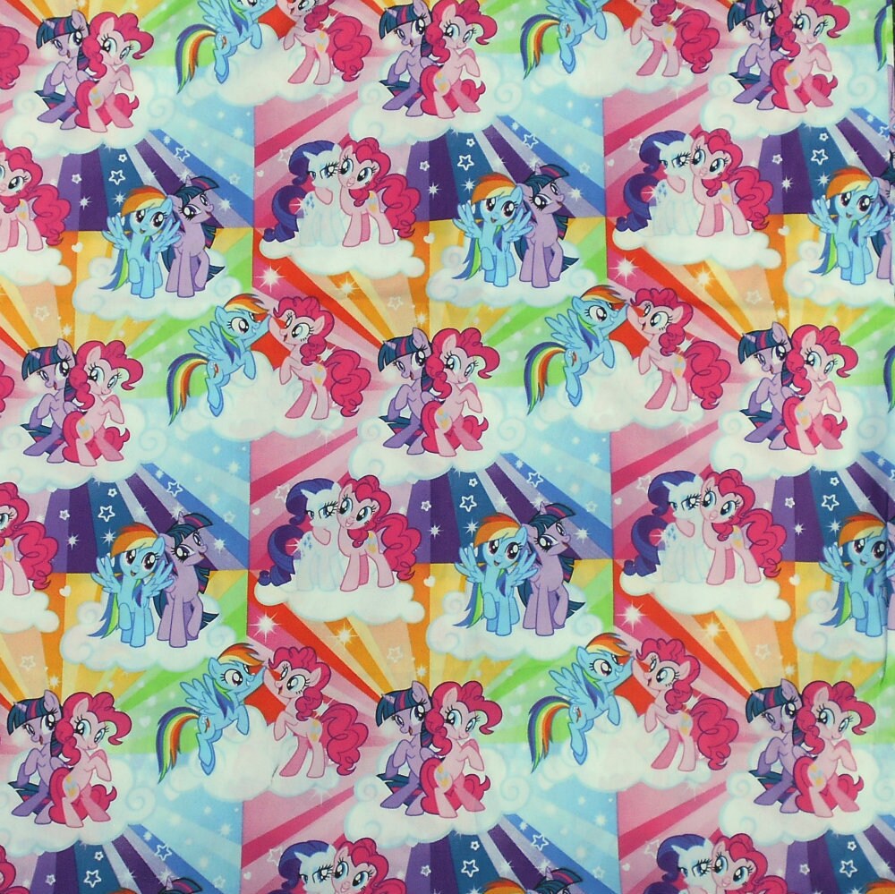 Per Half Metre My Little Pony Cotton Fabric, Cotton Poplin, Licensed ...