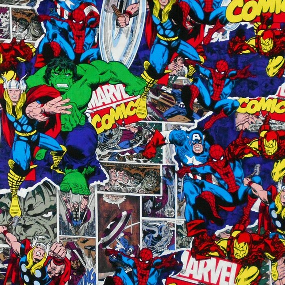 Per Half Metre Marvel Superheroes Cotton Fabric 100% Quilting - Etsy