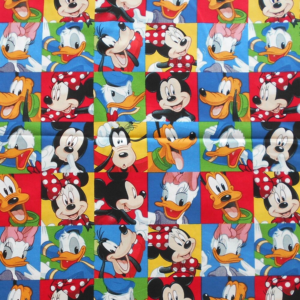 Per Half Metre Mickey Mouse & Disney Friends Multicoloured Cotton ...