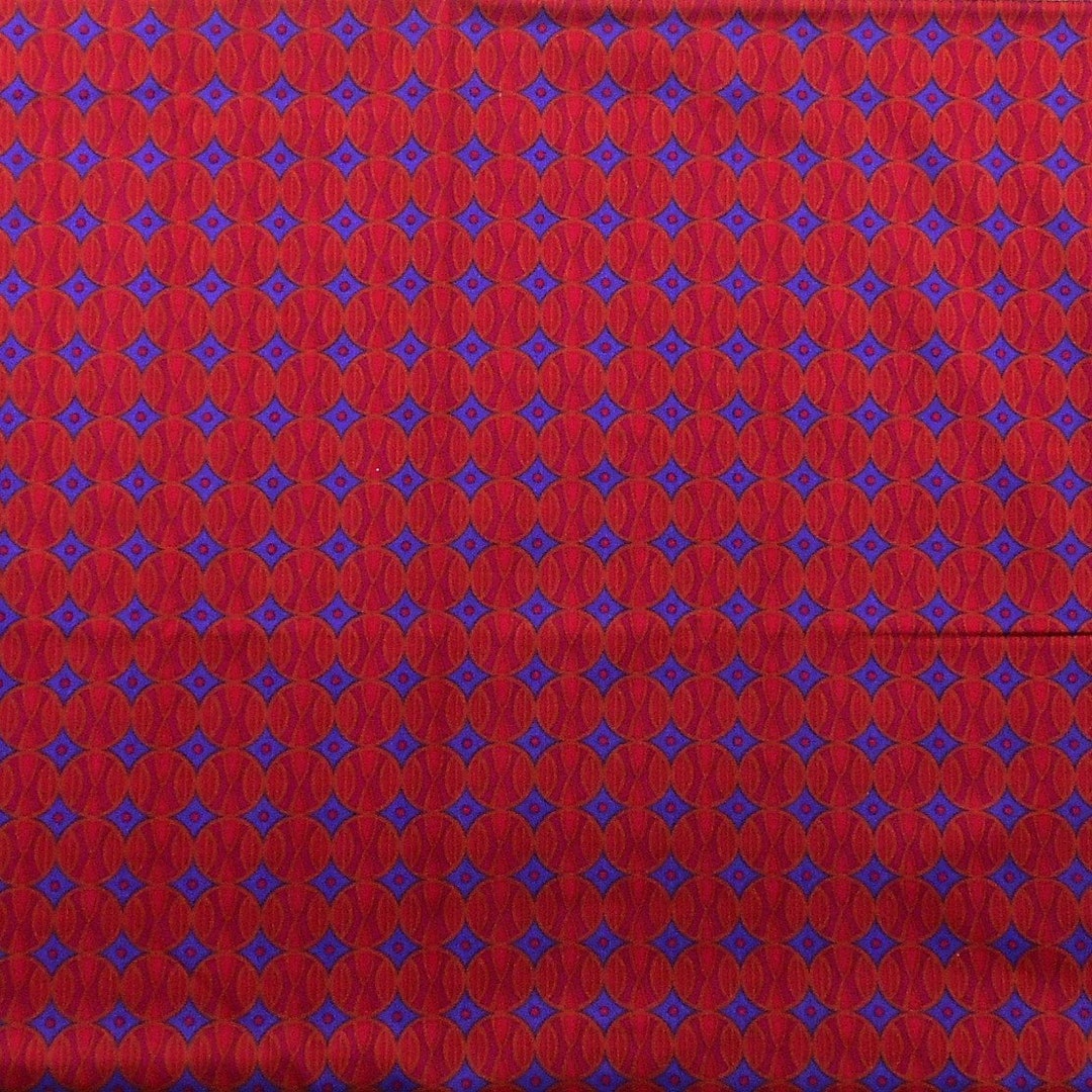 Per Half Metre Maroon Blue Circles Cotton Fabric, 100% Quilting Cotton ...