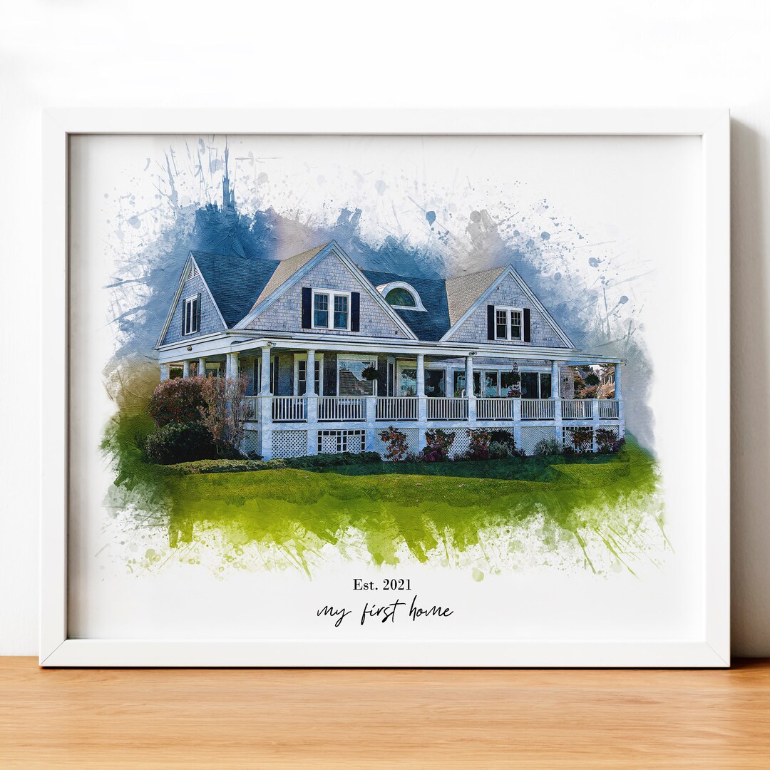 Custom House Portrait, House Drawing Illustration, Christmas Gift ...