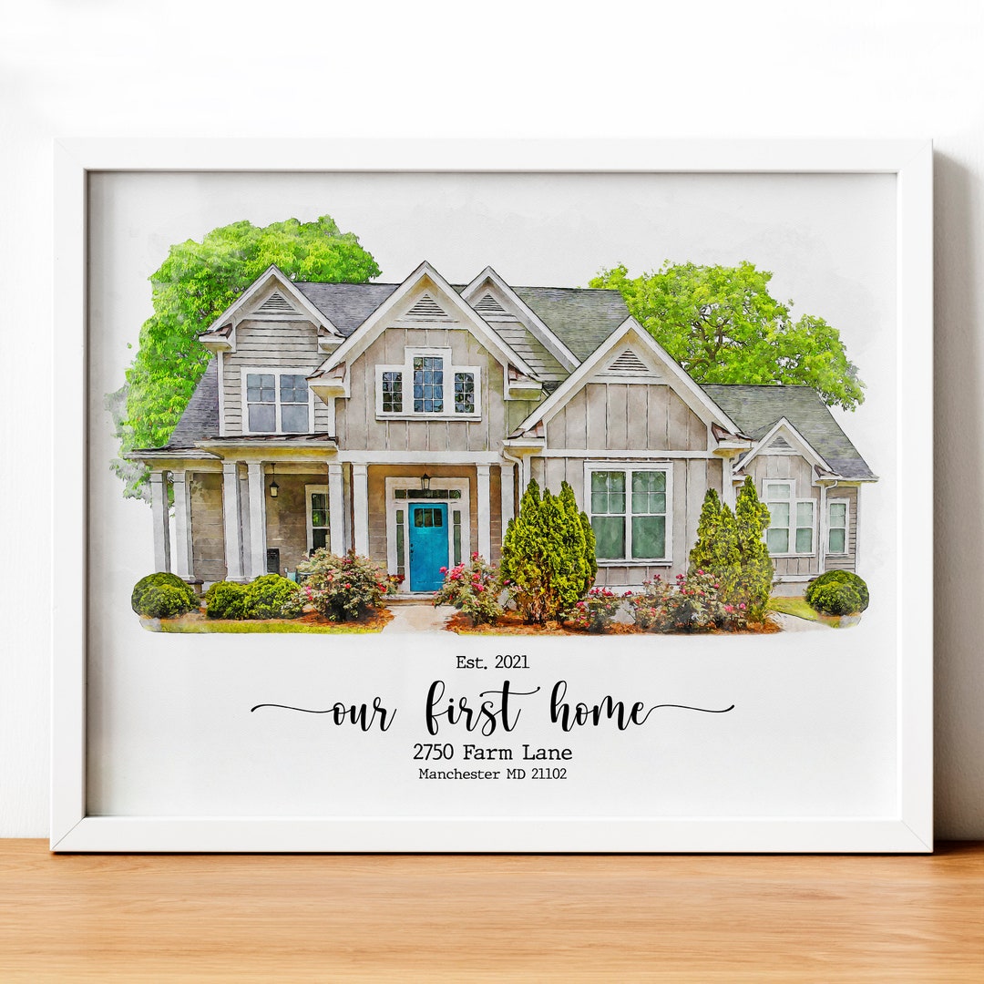 Custom Watercolor House Portrait,watercolor House Painting,personalized ...