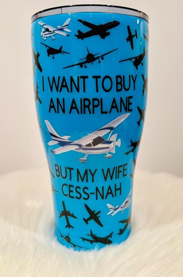 Home & Living Tumblers & Water Glasses Cessna Airplane Stainless Steel ...