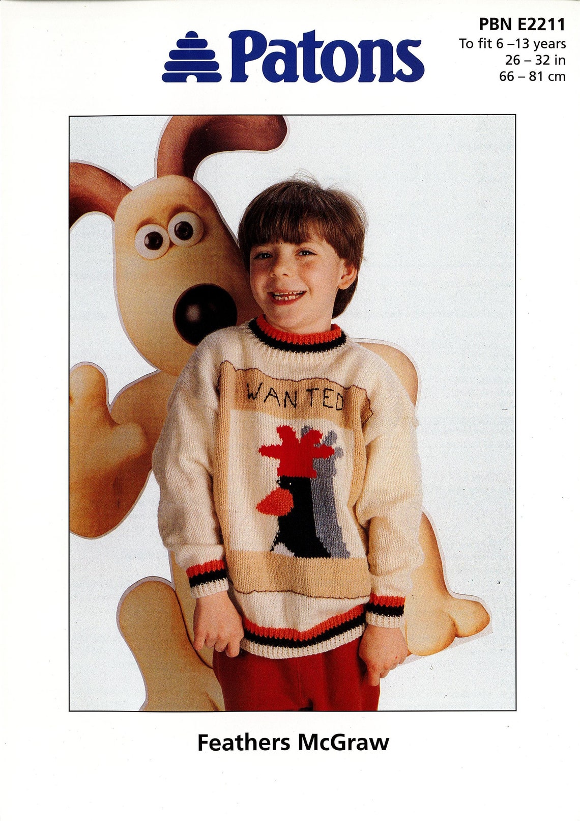 Instant PDF Download KIDS Wallace + Gromit Feathers Mcgraw Knitting ...