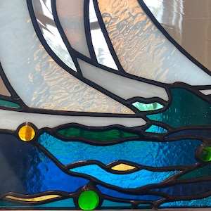 Racing Sailboats Stained Glass Window Panel - Etsy