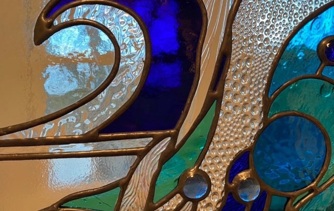 Stained Glass Panel Handcrafted Mermaid Stained Glass Window | Etsy