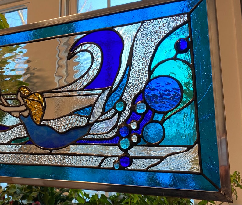 Stained Glass Panel Handcrafted Mermaid Stained Glass Window - Etsy
