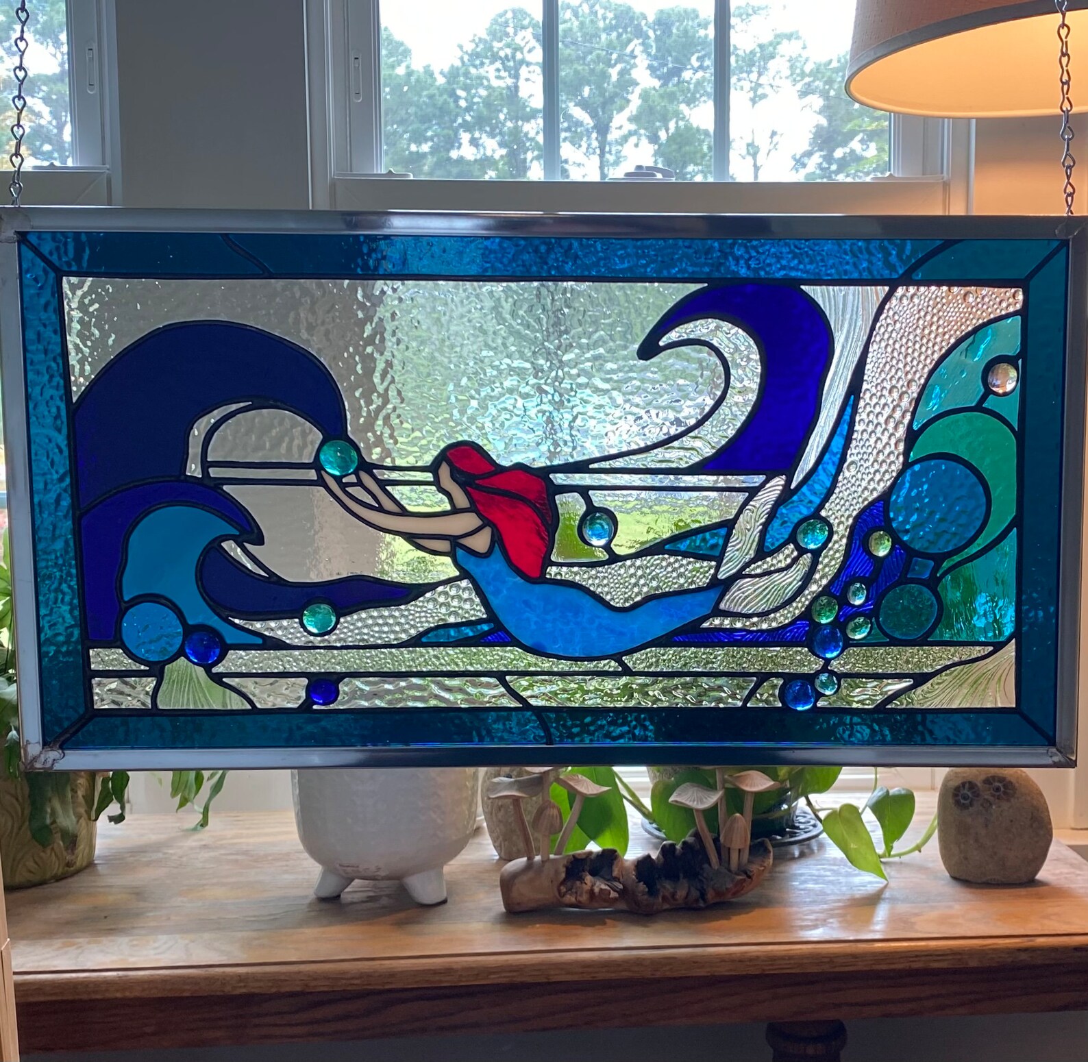 Stained Glass Panel Handcrafted Mermaid Stained Glass Window - Etsy
