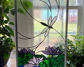 A Viney Swirl of Color Stained Glass Window Panel - Etsy