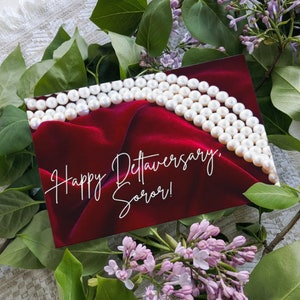 Happy Deltaversary, Soror! - Flat Blank Notecard - Red and White ...