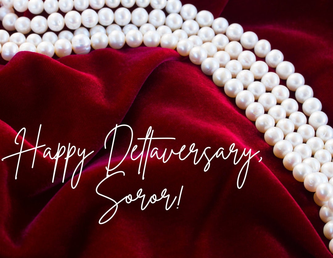 Happy Deltaversary, Soror! - Flat Blank Notecard - Red and White ...
