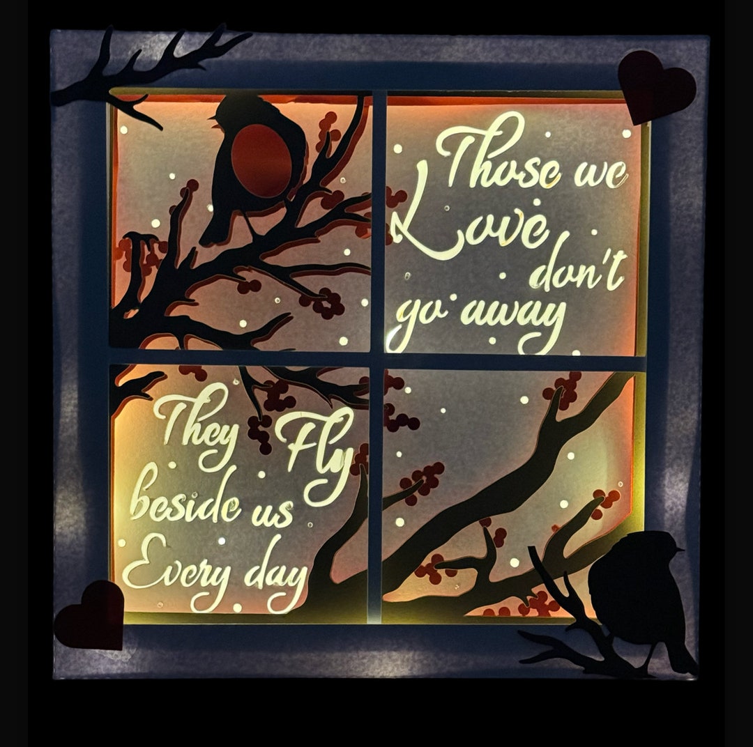 Light up Robin Shadow Box Frame - Etsy