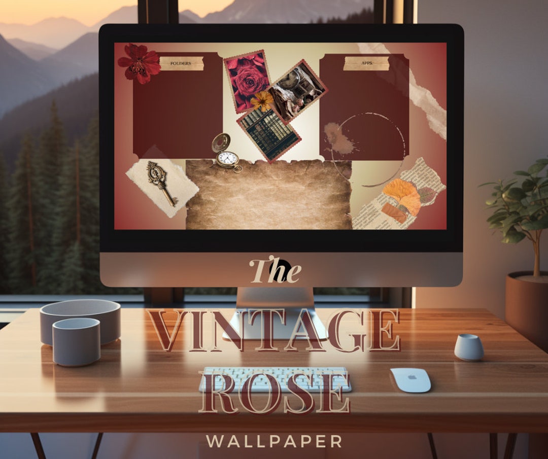 Vintage Rose Desktop/laptop Wallpaper - Etsy
