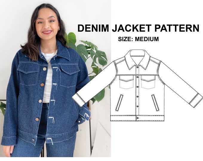 DENIM JACKET PATTERN Size Medium - Etsy
