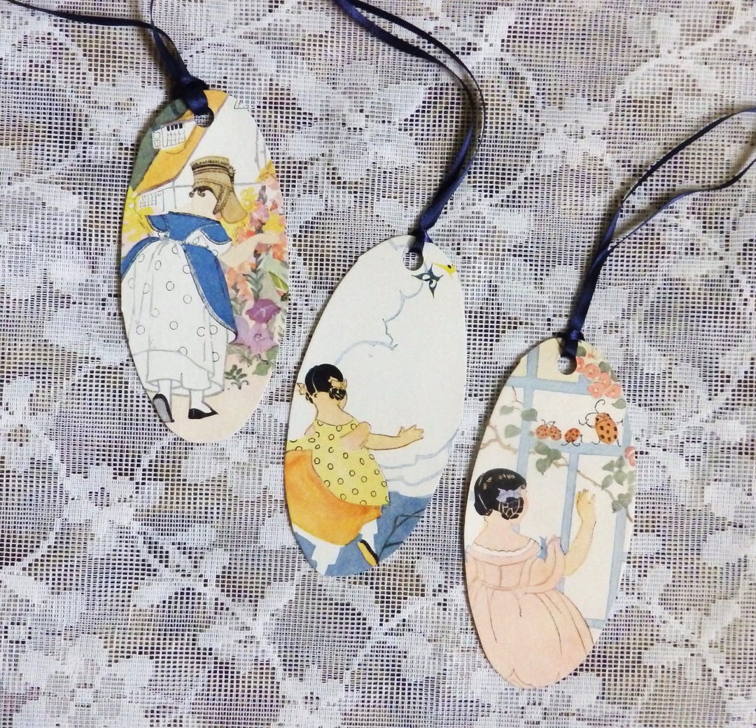 Vintage Book Page Bookmarks, Set of Three, Created With Antique Book ...